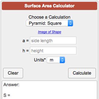 Surface Area Calculator