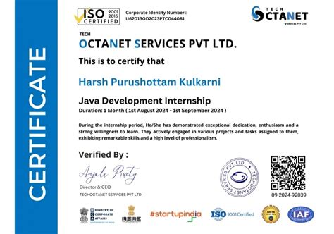 harsh kulkarni on linkedin java internship completed