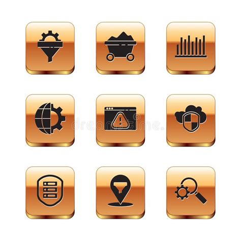 Set Browser With Exclamation Mark Sales Funnel Chart Binary Code And