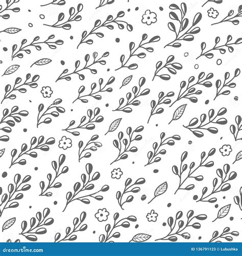 Monochrome Vector Seamless Pattern Stock Vector Illustration Of Modern Decorative 136791123