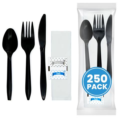 Individually Wrapped Plastic Cutlery Set With Napkin Salt And Pepper