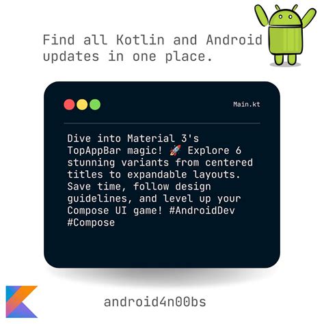 A Visual Guide To Topappbar Variants In Jetpack Compose Android4n00bs