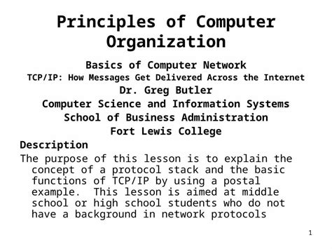 Ppt 1 Principles Of Computer Organization Basics Of Computer Network