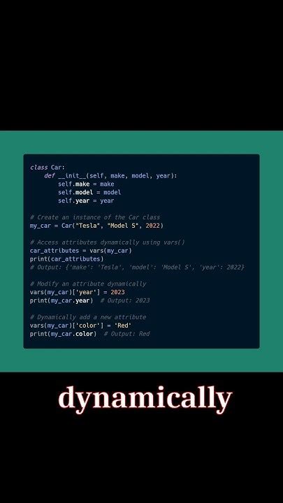 Python Trick Using Vars For Accessing Object Attributes Dynamically Youtube