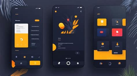 Dark Mode Mobile App UI Design Premium AI Generated Image