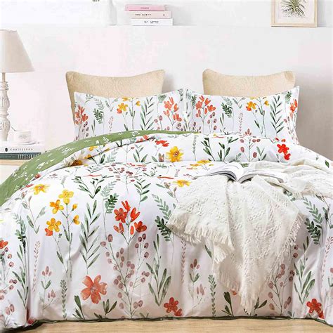 Nanko Floral Comforter Set Queen Size 3pc Farmhouse Green
