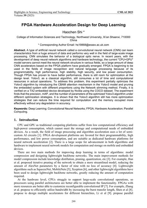 Pdf Fpga Hardware Acceleration Design For Deep Learning