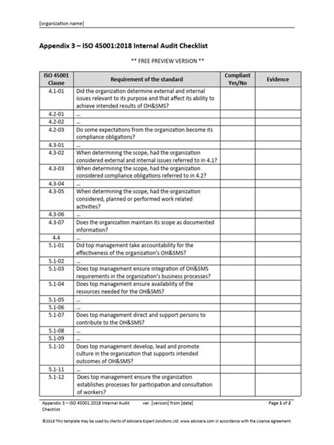 Iso 45001 Audit Checklist Guide Pdf Business