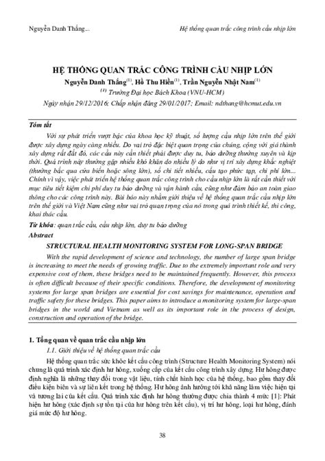 Pdf Structural Health Monitoring System Of The Long Span Bridges
