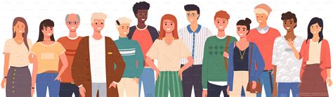 서로 다른 사회적 지위를 가진 노인과 젊은이의 국제 집단이 백인으로 고립되어 있습니다 남자와 여자의 세대 개발 단계 사람들 젊음 성숙 노년기 집단 초상화 벡터