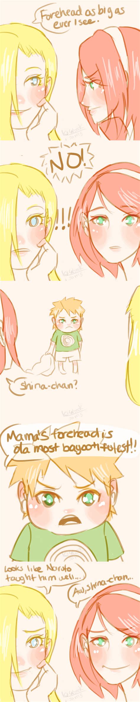 Naruto Au Mamas Forehead By Kirabook On Deviantart