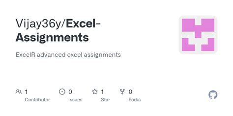 excel assignments assignment 1 xlsx at main · vijay36y excel assignments · github