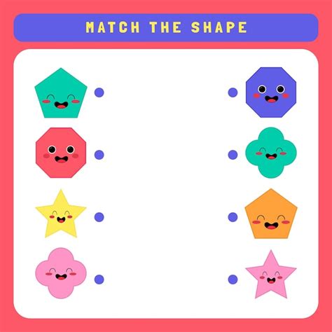 Premium Vector Match The Shape Worksheet