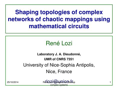 Pdf Shaping Topologies Of Complex Networks Of Chaotic Mappings Using Mathematical Circuits