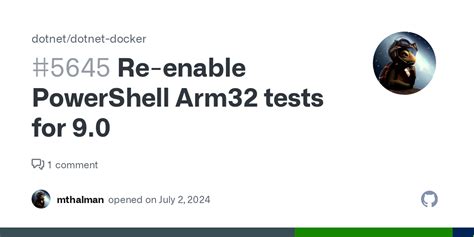 Re Enable Powershell Arm32 Tests For 90 · Issue 5645 · Dotnetdotnet