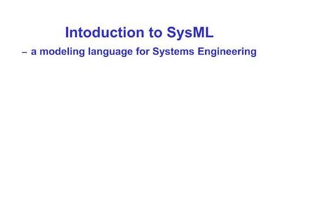 Presentation On Sysmlpptx
