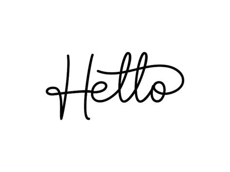 Premium Vector Hello Lettering Black Text Handwriting Calligraphy