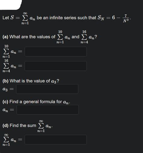 solved let s ∑n 1∞an be an infinite series such that
