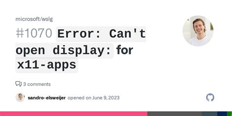 `error can t open display ` for `x11 apps` · issue 1070 · microsoft
