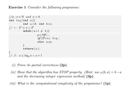 Exercise 1 Consider The Following Programme An En