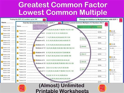 Greatest Common Factor And Lowest Common Multiple Teaching Resources