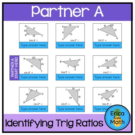 Identifying Trig Ratios Digital Activity Partner Maze Made By Teachers
