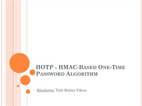 ppt hotp hmac based one time password algorithm powerpoint