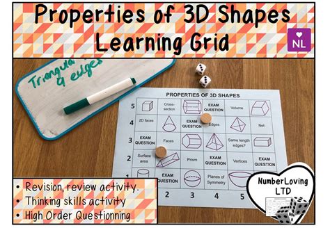 Properties Of 3d Shapes Learning Grid Game Number Loving