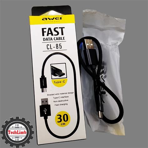 Awei Mini Fast Charging Nylon Braided Micro Type C And Lighting Data Cable CL 85 30cm For