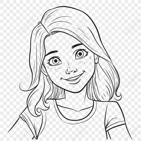 소녀 개요 스케치 드로잉의 색칠 페이지의 색칠 이미지 벡터말뿐인머리카락 Png 일러스트 무료 다운로드 Lovepik