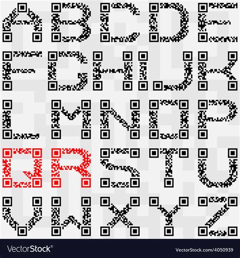 Qr Code Font Royalty Free Vector Image Vectorstock