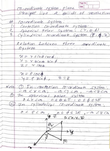 Cartesian Spherical Polar And Cylindrical Coordinate Systems Handwritten Notes Pdf Artofit