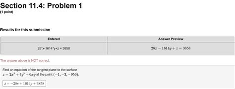 Solved Section 11 4 Problem 1 1 Point Results For This Chegg Com