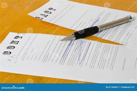 Conceptual Photography Of The Cancellation Of The Contract Stock Image Image Of Expertise