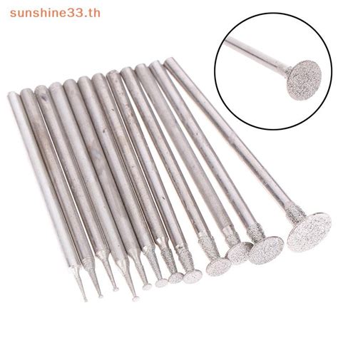 Thsun 12 ชิ้นเจาะเพชรหัวเจียร Bur 2 3 มิลลิเมตรหินหยกแกะสลักภาษาโปลิชคําเครื่องมือ Th Shopee