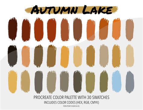 Procreate Color Palette Bundle 4 Palettes Autumn Instant Download Digital File Color Swatches