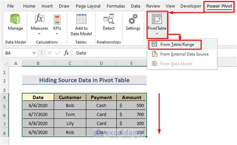 How To Hide Source Data In An Excel Pivot Table With Easy Steps