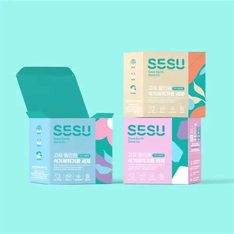 친환경 식기세척기 세제 패키지 디자인 의뢰 Sesu 디자인 의뢰는 라우드소싱