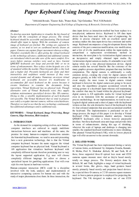 pdf paper keyboard using image processing