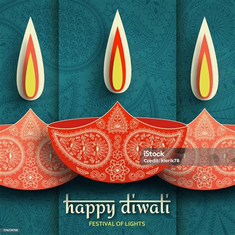 인도에서 디왈리 축제 축하 인사말 카드 벡터 일러스트레이션 3차원 형태에 대한 스톡 벡터 아트 및 기타 이미지 3차원 형태 개념 공휴일 Istock