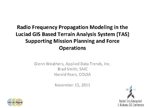 Radio Frequency Propagation Modeling In The Luciad Gis