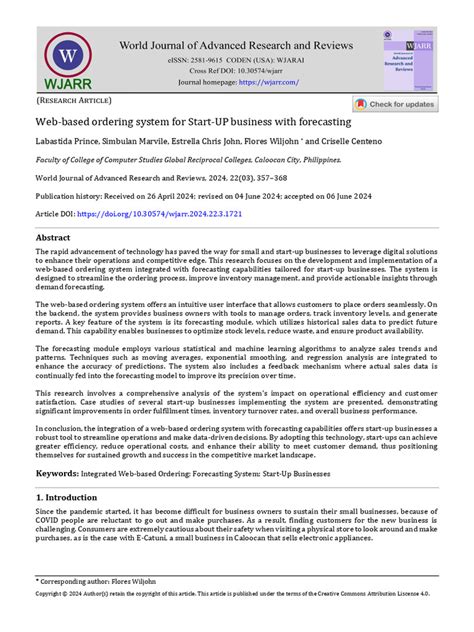 Web Based Ordering System For Start Up Business Wi Pdf Software Development Process