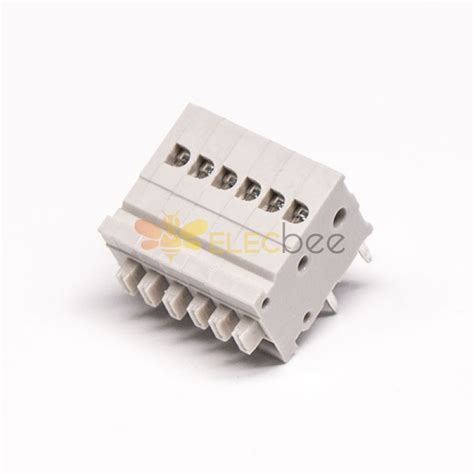 Elecbee Connector Terminal Block Grey PCB Spring Terminal Blocks 12pin Angled Connector