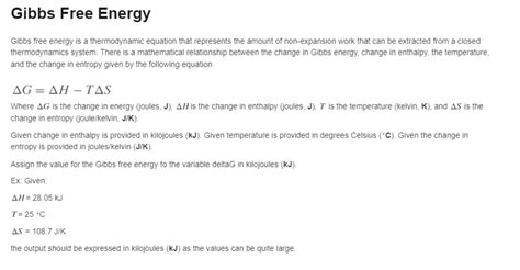 Solved Gibbs Free Energy Gibbs Free Energy Is A Chegg