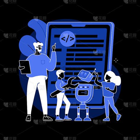 计算机编程营抽象概念矢量插图。