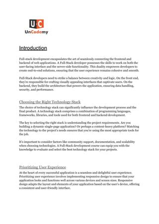 Best Practices For Full Stack Development A Comprehensive Guide Pdf