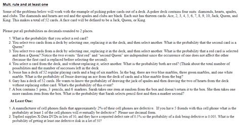 Mult Rule And At Least One Some Of The Problems