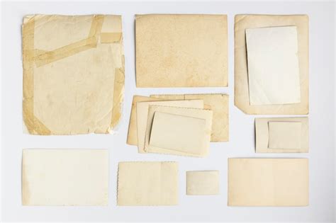 스크랩북 빈티지 종이 세트 스크랩북 스티커 오래 된 찢어진 종이 노트 및 복고풍 골동품 레이블 프레임 스크랩북 찢어진