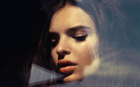 1920x1200 Emily Ratajkowski Women Face Model Brunette Brown Eyes