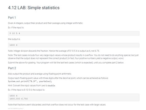 solved 4 12 lab simple statistics part 1 given 4 integers